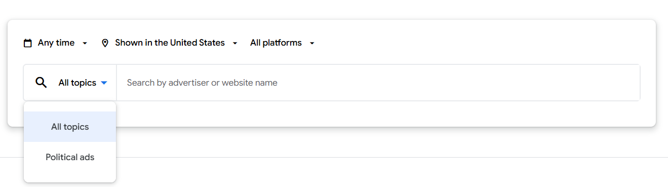 How to use Google Ads Transparency Centre?